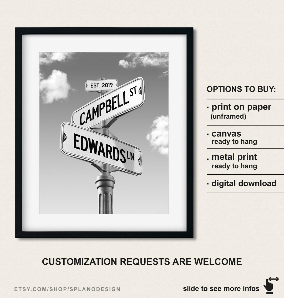 Personalized Street Sign With Names, Cross Road Sign With Names ...