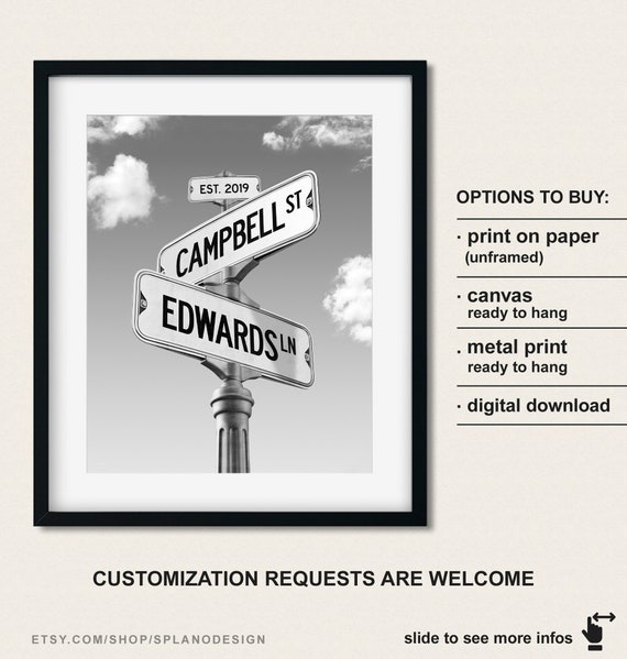 Personalized Street Sign With Names Intersection of Love | Etsy