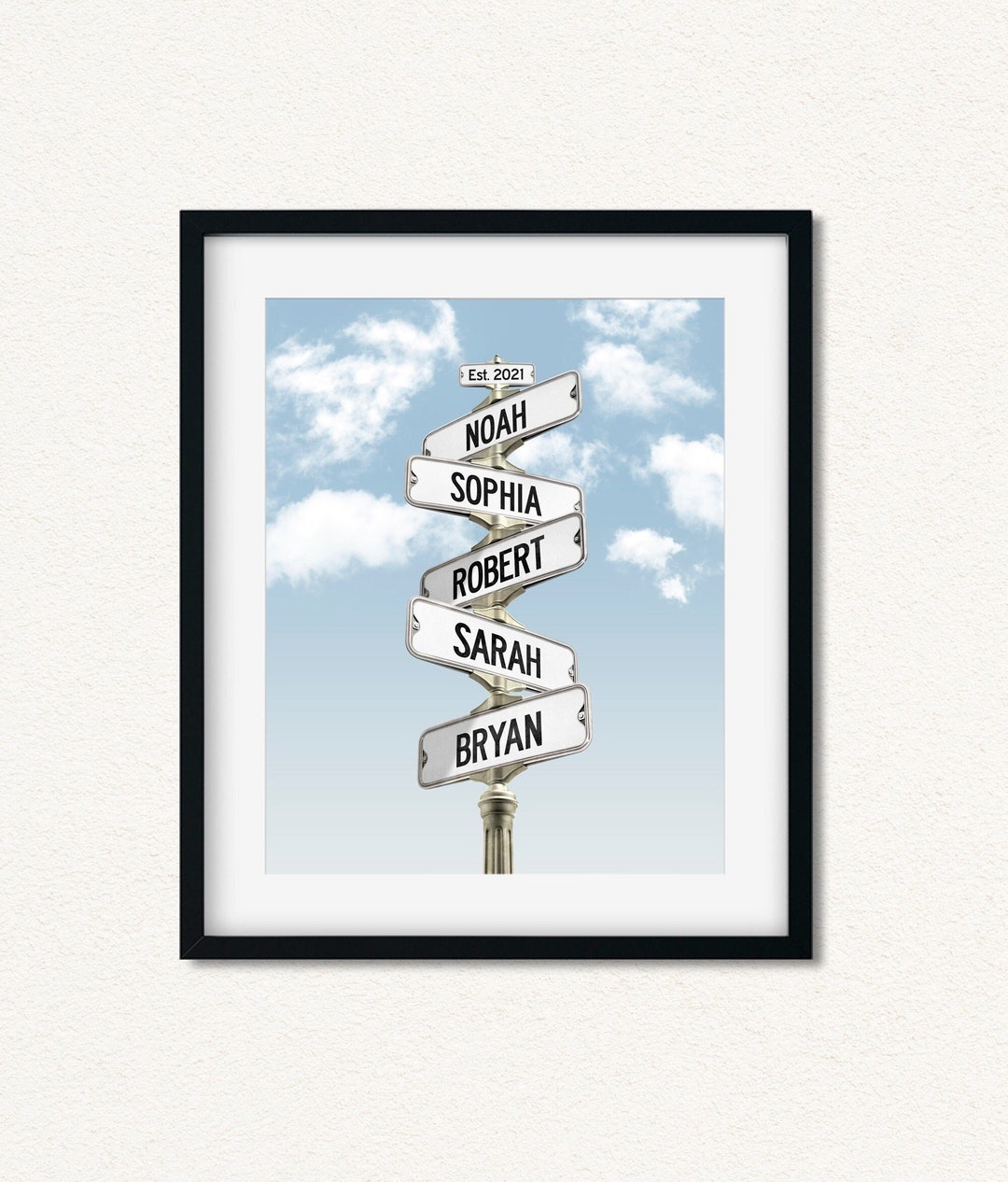 Personalized Family Wall Art for Living Room, Family Road Sign With ...