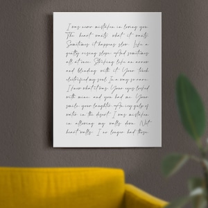 Custom Poem Canvas, Wedding Vows Art, Anniversary Gift - Etsy