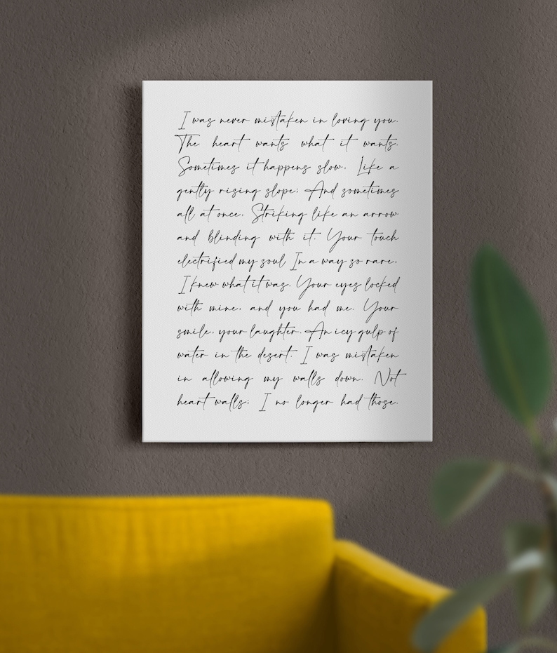 Custom Canvas Wall Art Quote Custom Poem Print On Canvas Etsy