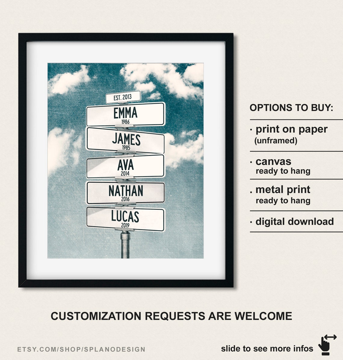 Personalized Family With Names Family Street Sign Family of - Etsy