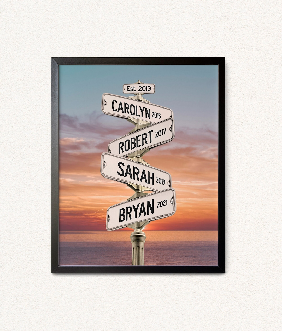 Personalized Family Street Sign, Custom Blended Family Names Art on ...