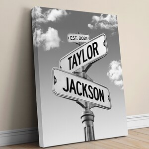Engagement Couple Gifts, Street Sign With Names Picture, Couples Names ...