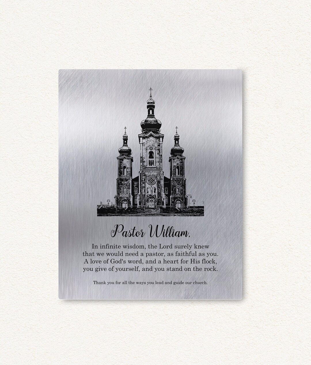 Pastor Retirement Gift With Your Church Picture, Priest Anniversary ...