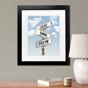 Unique Family Street Sign With Children Names, Mom Gift With Kids Names ...