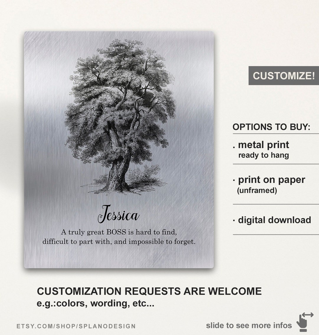 Personalized Boss Appreciation Plaque, Going Away Gift Metal, A Truly ...