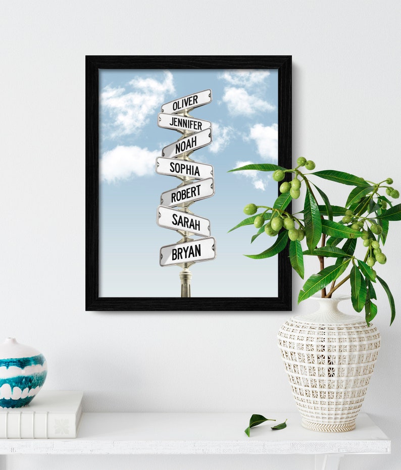 Unique Family Street Sign With Children Names Mom Gift With - Etsy