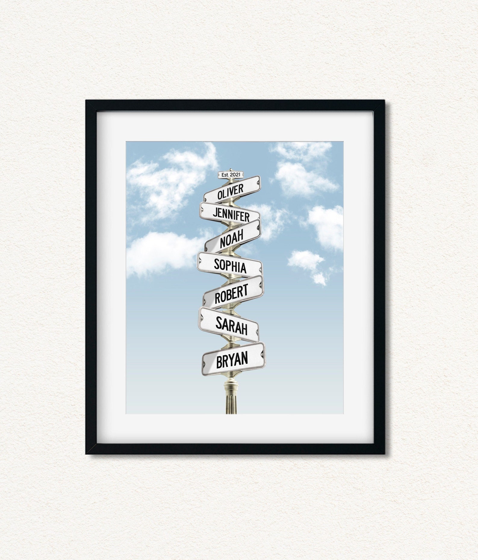 Family Sign With Names, Family Road Sign, Family Members Name Sign ...