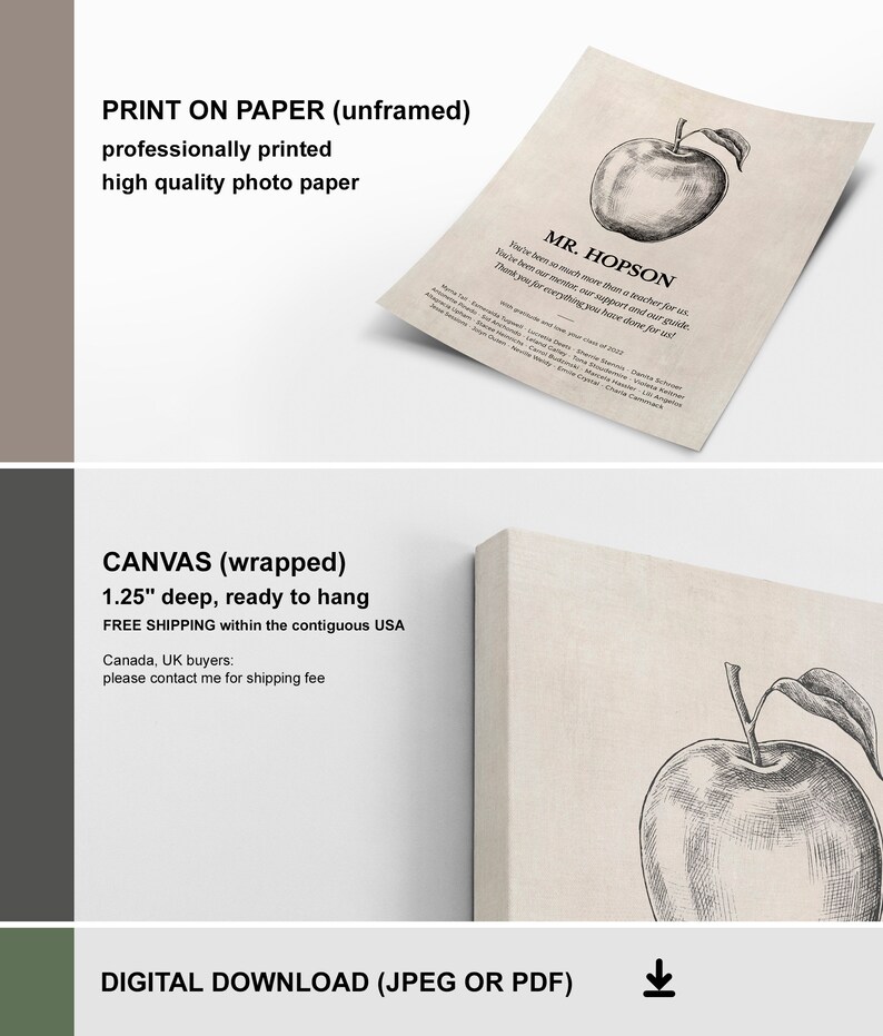 Apple Teacher Gift Custom and Personalized End of Year - Etsy