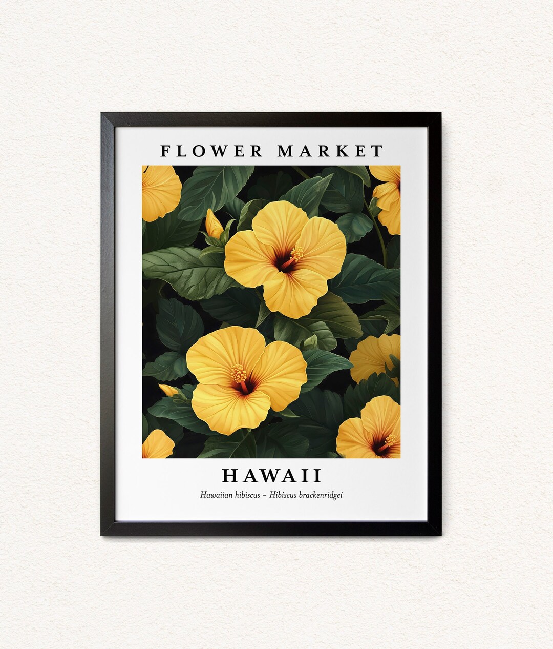 Hawaii Flower Print, Hibiscus Flower Wall Art, Tropical Floral Art ...