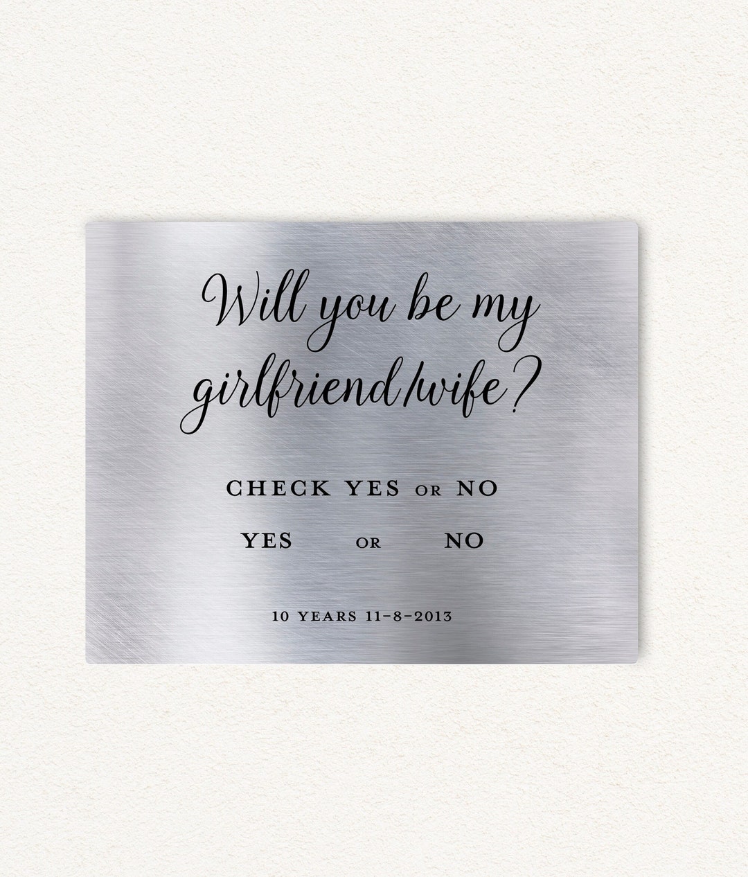 Will You Be My Girlfriend Sign, 10 Year Anniversary Gift Metal, Custom ...