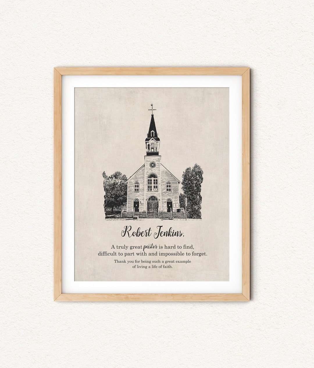 Personalized Church Sketch Print: Pastor Appreciation Gift - Etsy
