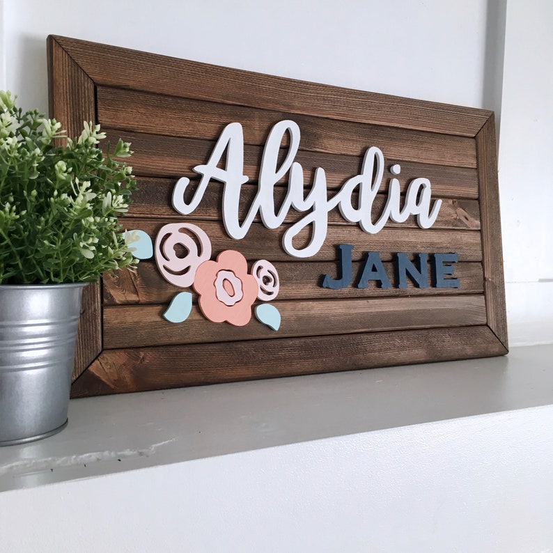 Name Sign Wooden Name Sign Custom Name Sign Wood Name | Etsy