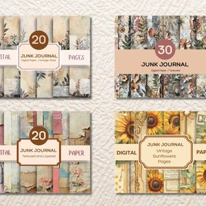 WHOLE Shop Bundle Junk Journal and Scrapbooking Nostalgic Digital Paper ...