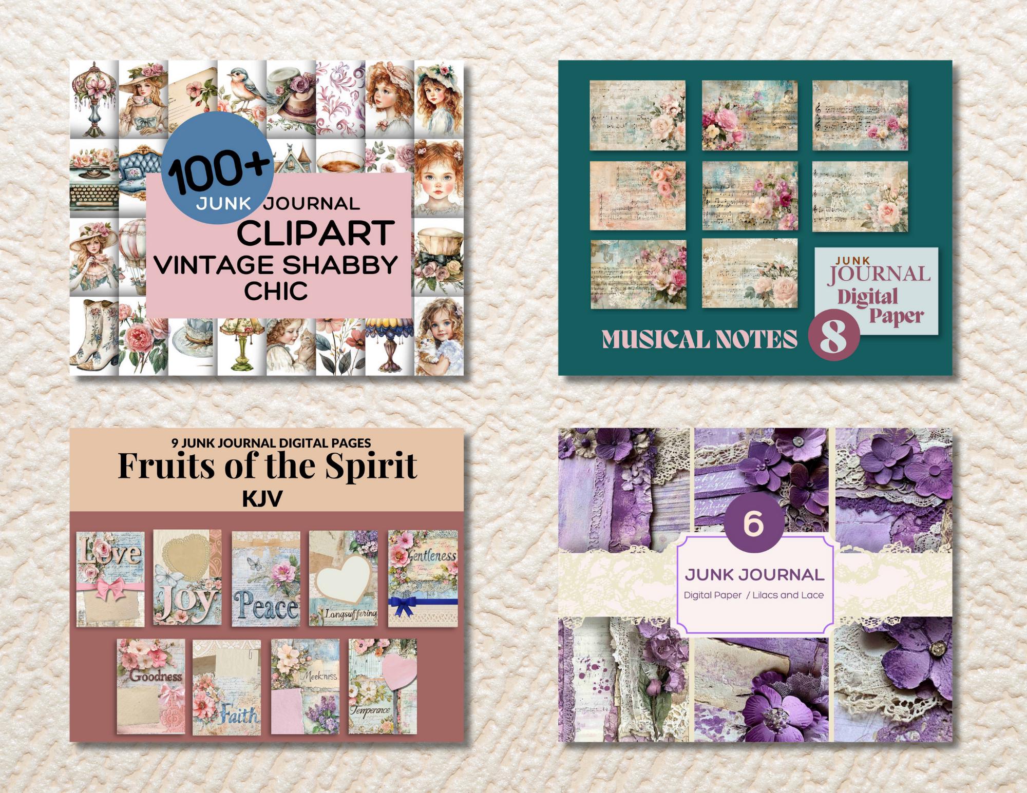 WHOLE Shop Bundle Junk Journal and Scrapbooking Nostalgic Digital Paper ...