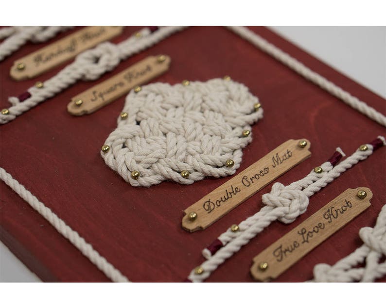 Red Handmade Nautical Knots Wall Art-nautical Art/rope Wall Art/knot ...