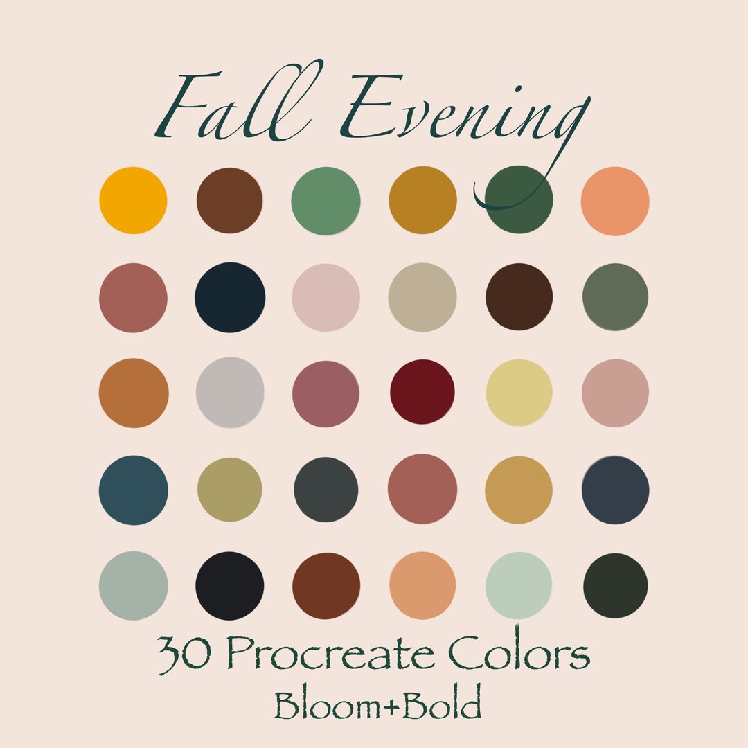 Procreate Color Swatch | Fall Evening Color Swatch | Fall Color Swatch ...