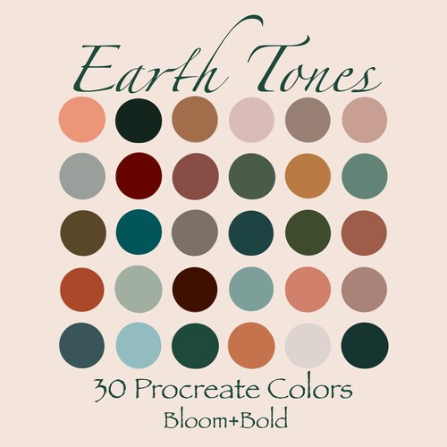 Earth Tones Procreate Color Palette Hex Codes Tan Orange Etsy