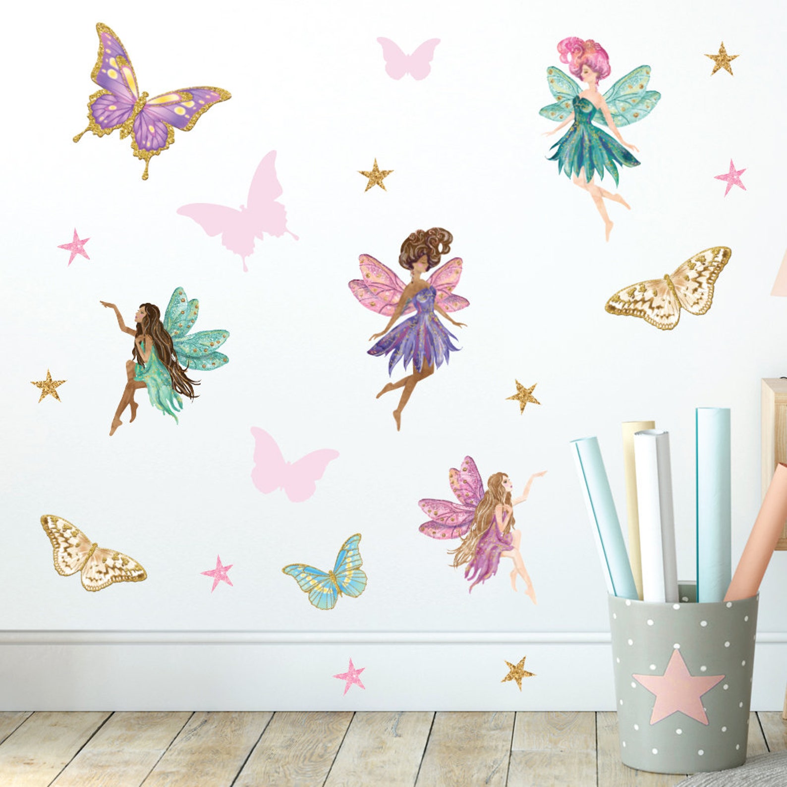 Fairy Wall Stickers/ Wall Decals Collection Fairy Garden - Etsy