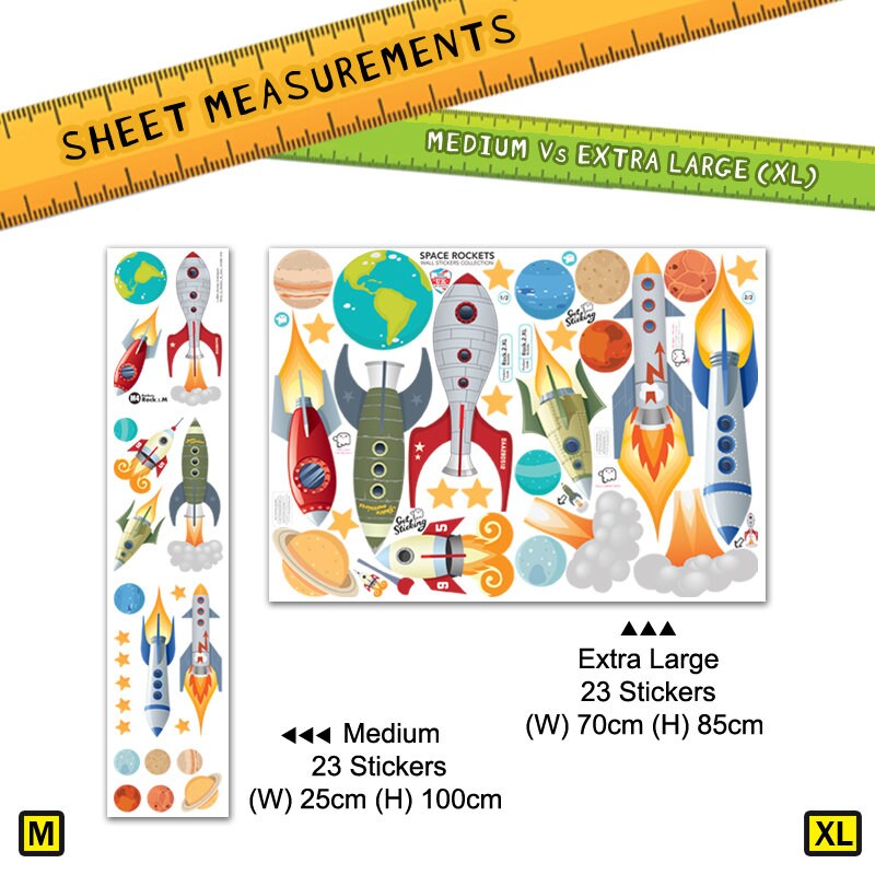 Space wall stickers & rocket wall stickers/ wall decals | Etsy