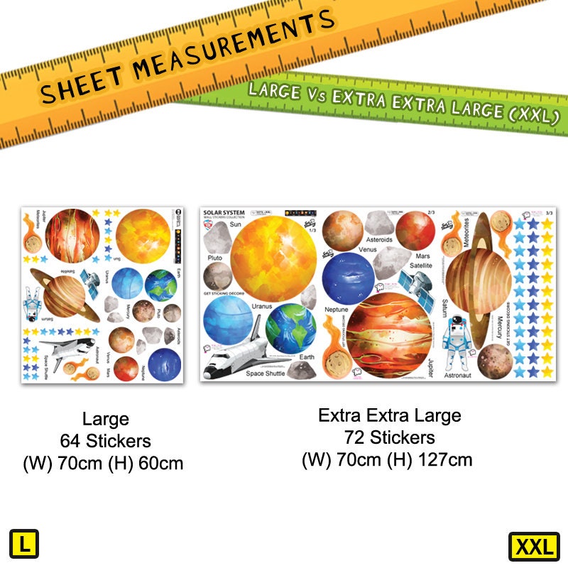 Educational Space Planet Solar System Wall Stickers/ Wall - Etsy