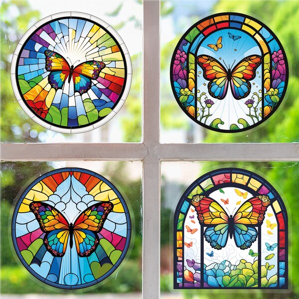 Stained Glass Window Stickers - Etsy UK