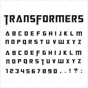Transformers Font Svg Transformers AI DXF EPS Png Cut Files | Etsy