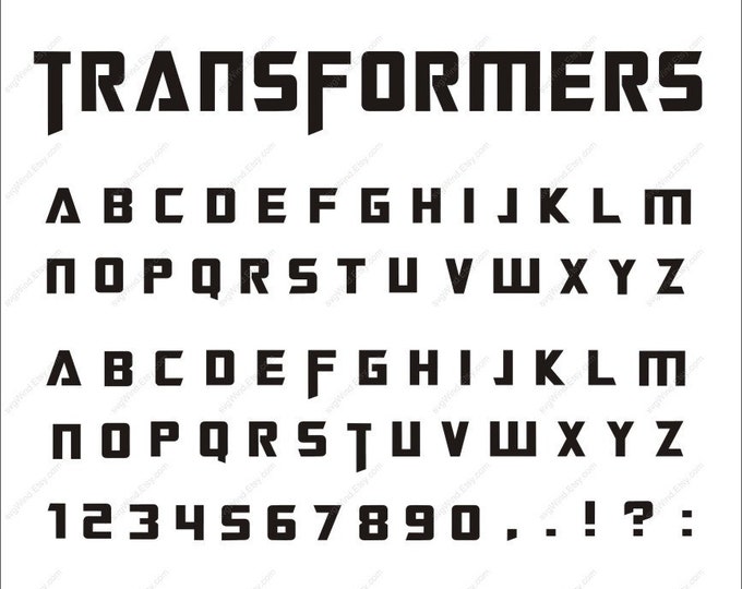 Transformers Font Svg Transformers AI DXF EPS Png Cut Files Svg Files ...