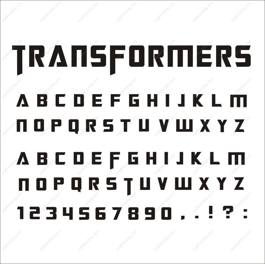 Transformers Font Svg Transformers AI DXF EPS Png Cut Files | Etsy