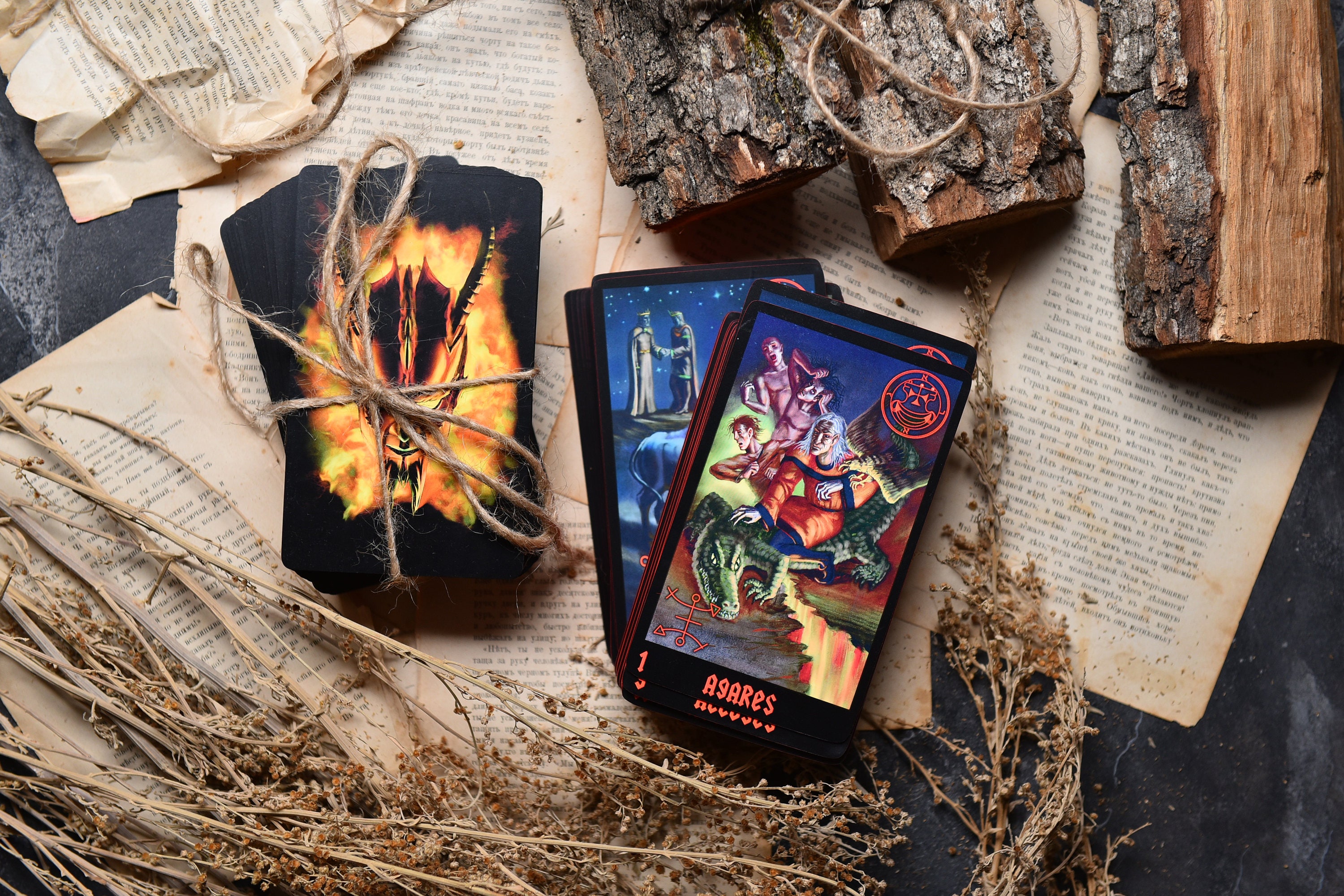 Lucifer's Tarot Special Edition BLACK. Set of 105 | Etsy