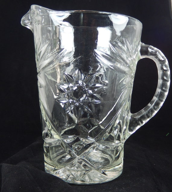 Cut Glass Pitcher with Star Burst Pattern Home & Living Kitchen ...