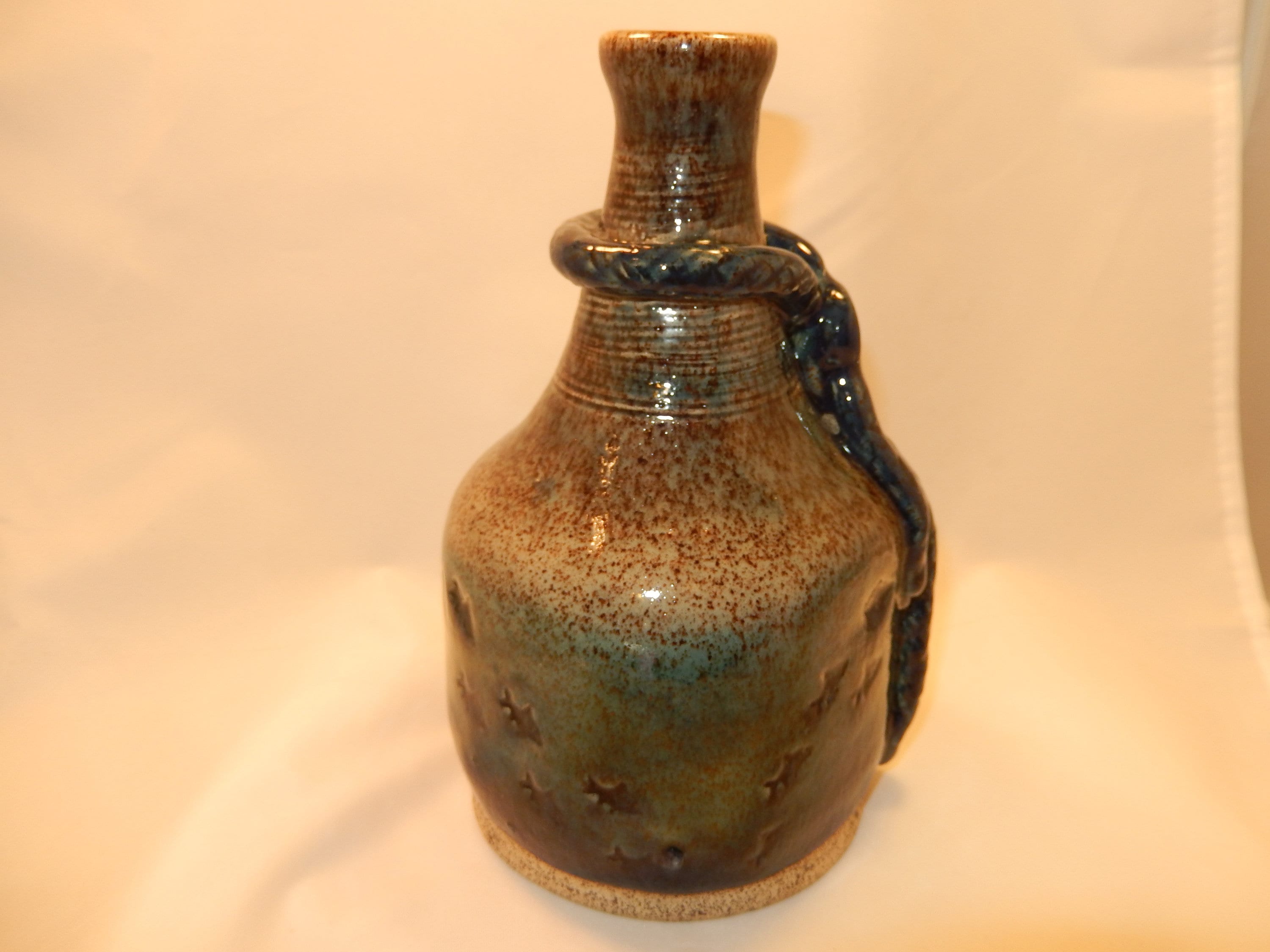 Sunset Pottery Bottle/vase With Ribbon/emblem & Itty-bitty - Etsy