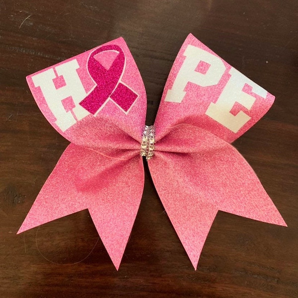 Breast Cancer Cheer Bow Svg - Etsy