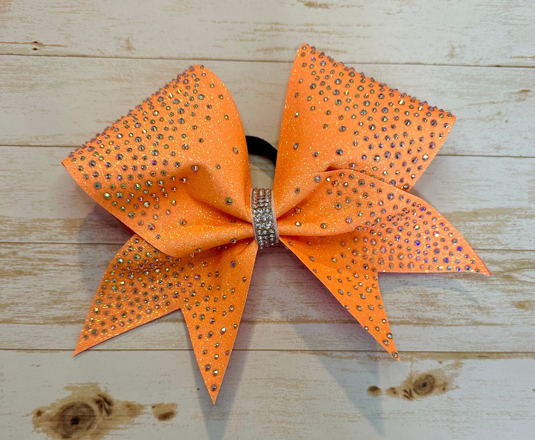 Neon Glitter Bow With Rhinestones - Etsy