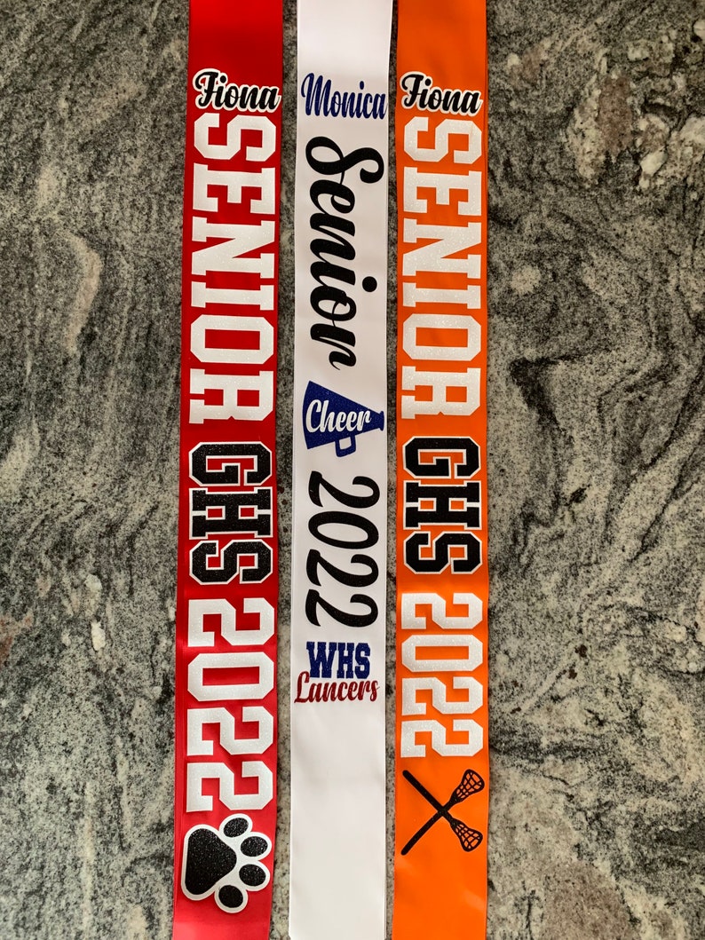 SENIOR SASH, Cheer, Band, Soccer, Lacrosse, Volleyball, Softball, Golf ...