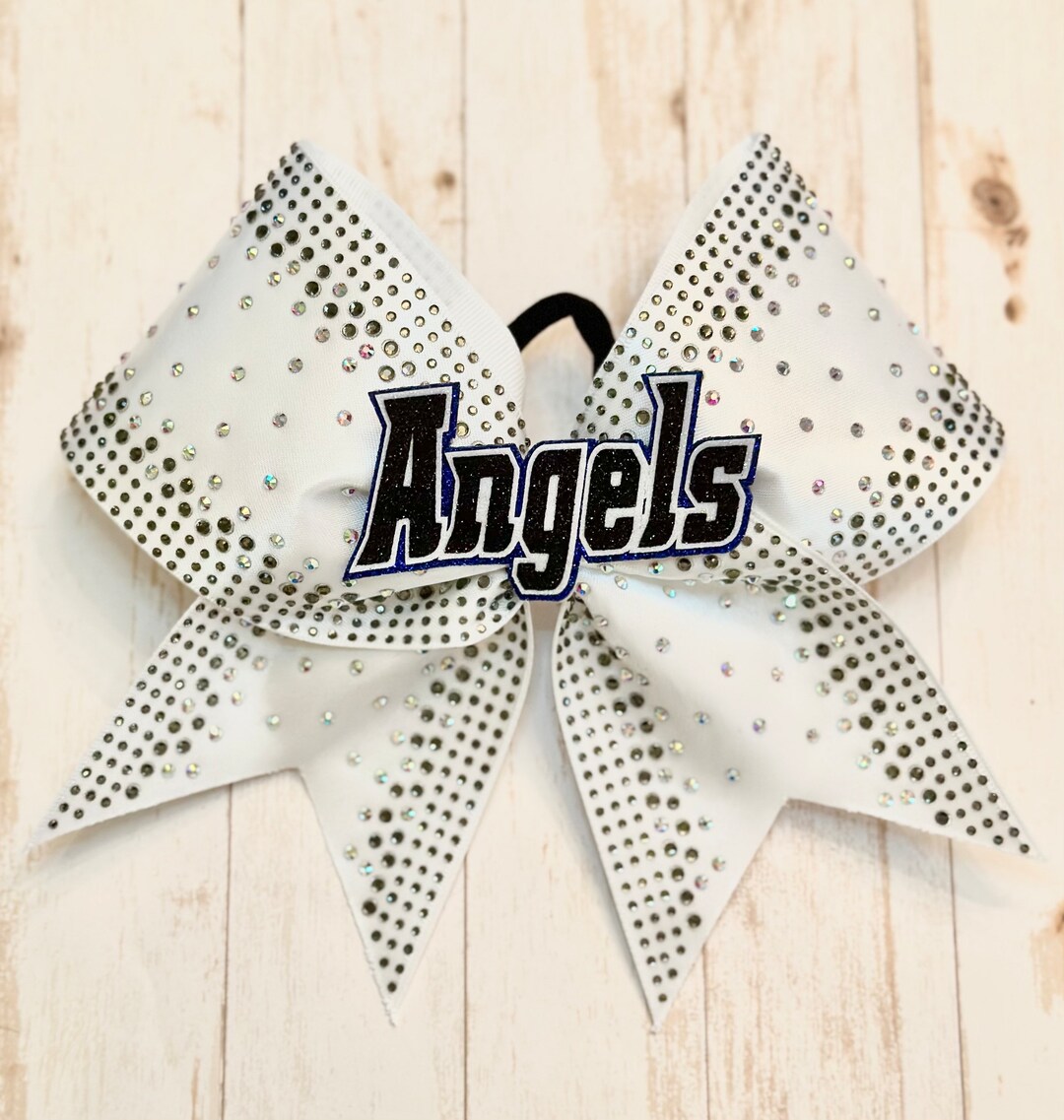 White Satin Cheer Bow - Etsy