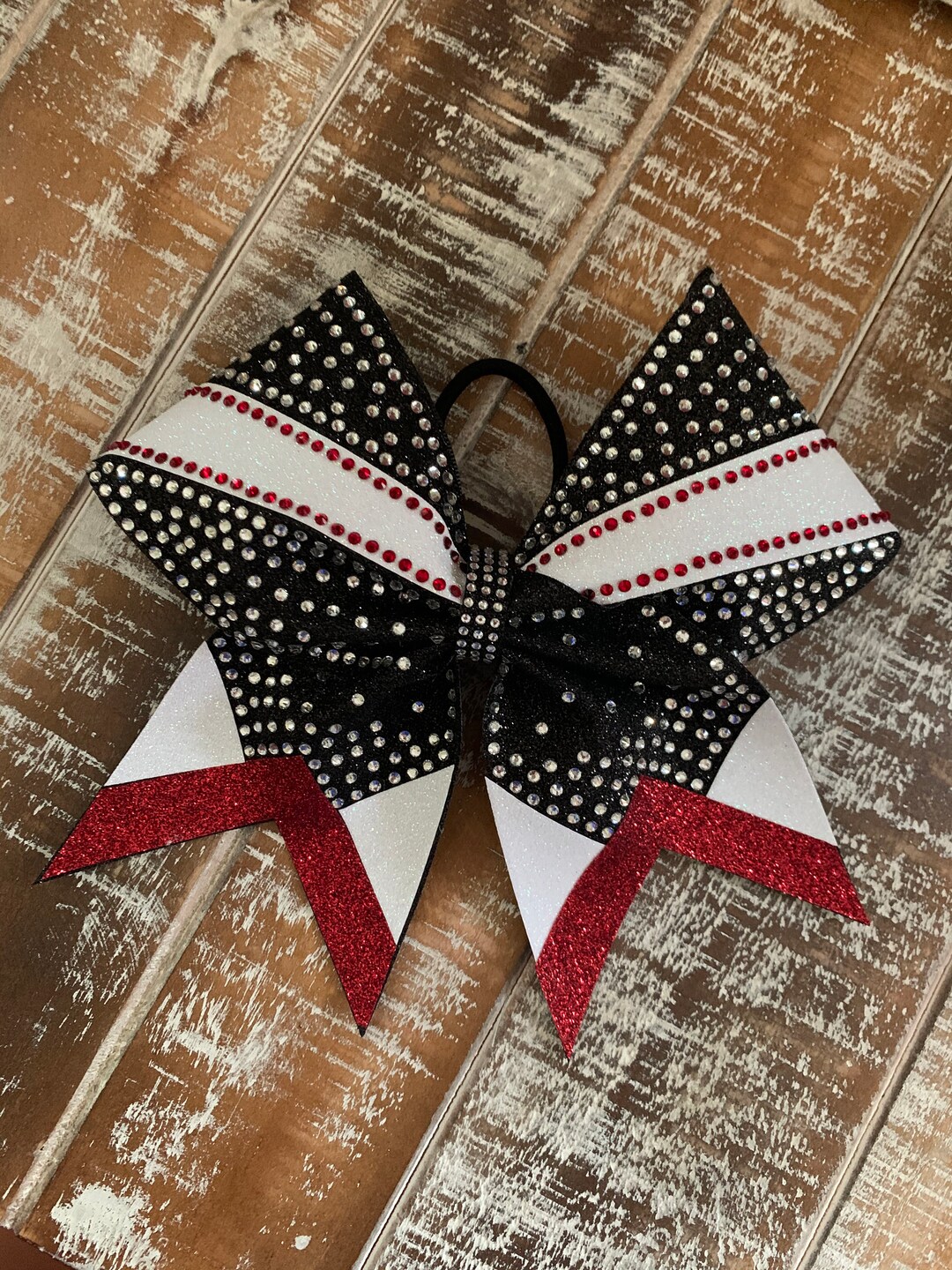 Black Glitter Rhinestone Bow - Etsy