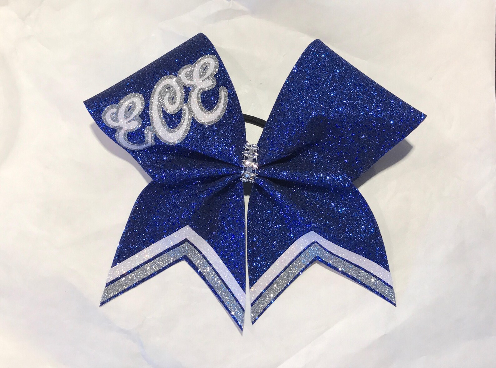 White Glitter Cheer Bow - Etsy