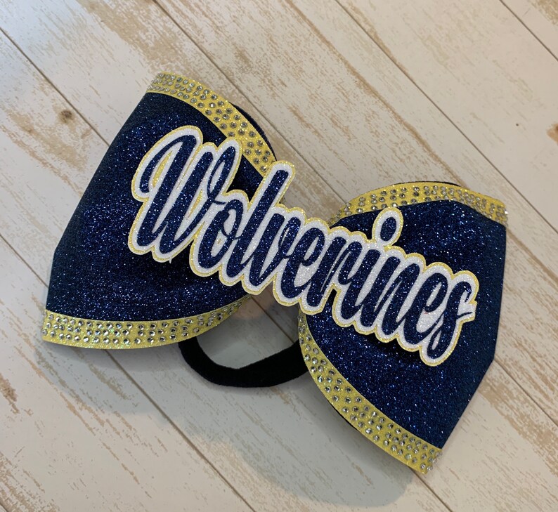 4" Glitter Tailless Cheer Bow - Etsy