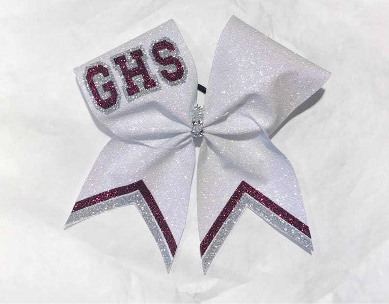 White Glitter Cheer Bow - Etsy