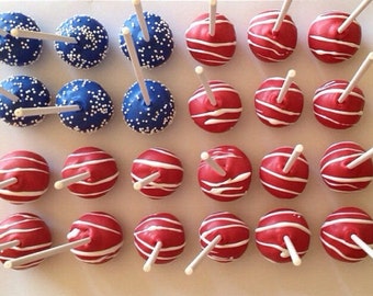 American Flag Patriotic Cake Pops Fourth of July - Etsy