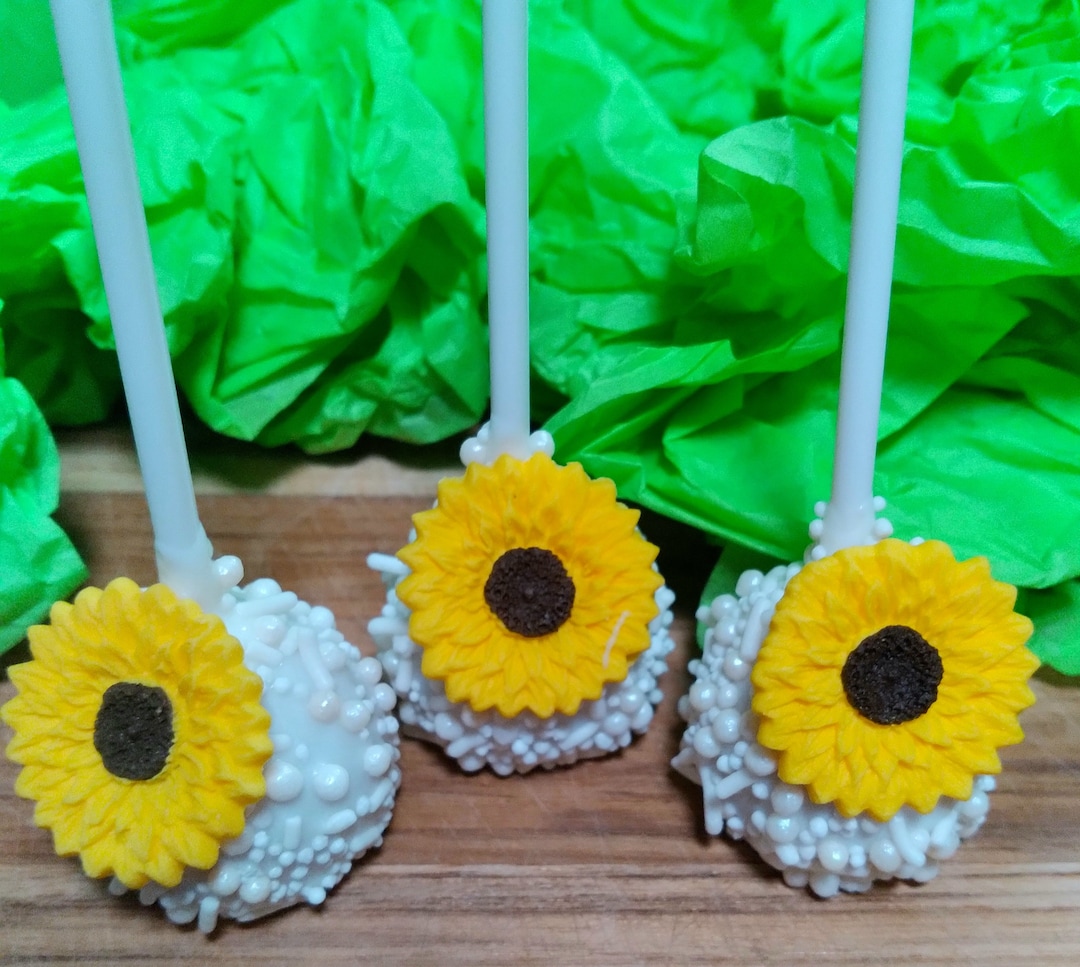 12 Sunflower Themed Cake Pops Wedding Birthday - Etsy