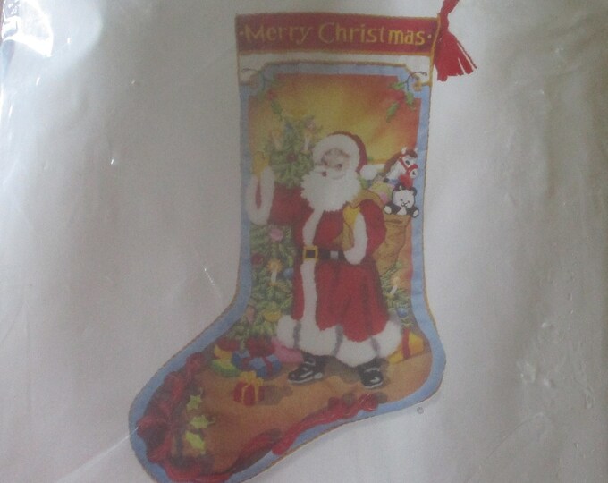 Crewel Stocking Kit,crewel Embroidery Stocking Kit,santa Crewel ...