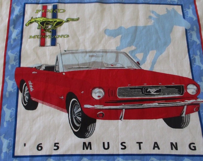 Ford Mustang Fabric, 1965 Ford Mustang Panel, Quilt Panel,quilt ...