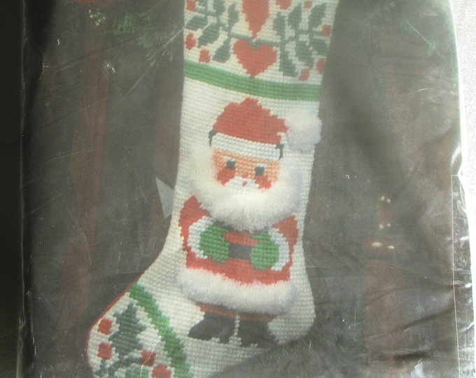 Santa Claus Stocking Kit, Redwork Christmas Stocking Kit, Holiday ...