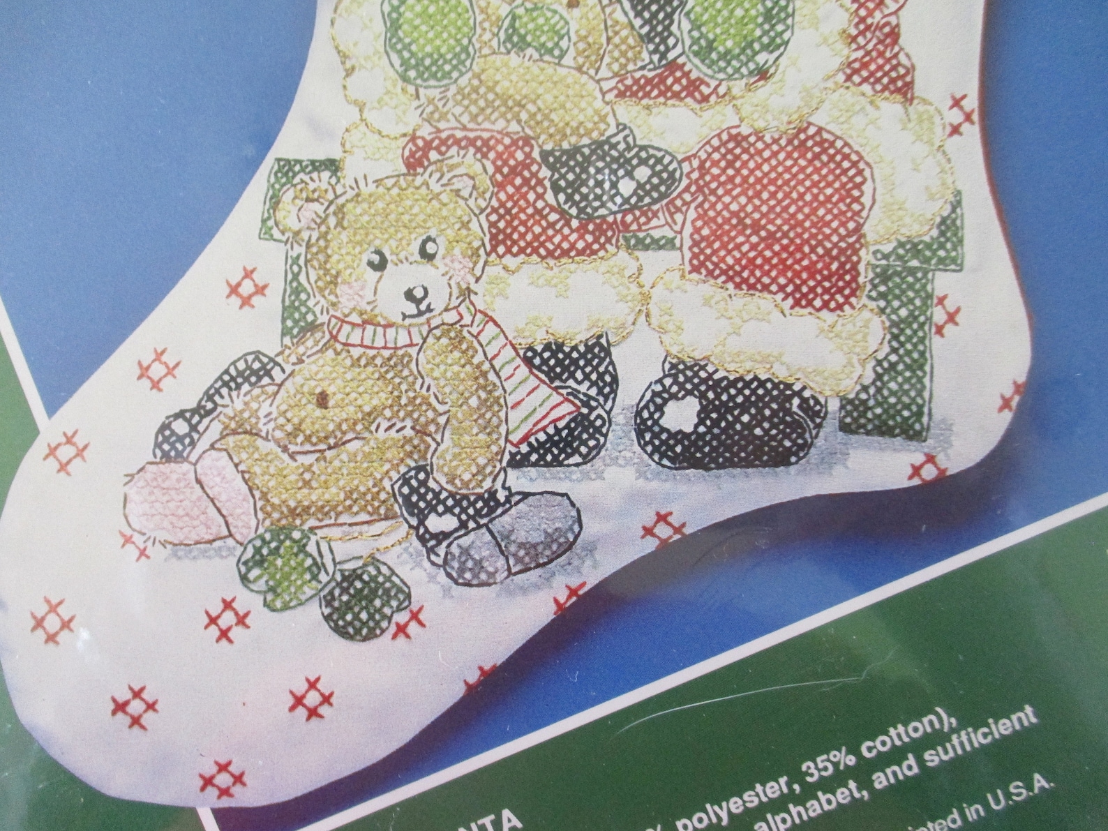 Stamped Cross Stitch Stocking Kit Stamped Christmas Stocking | Etsy