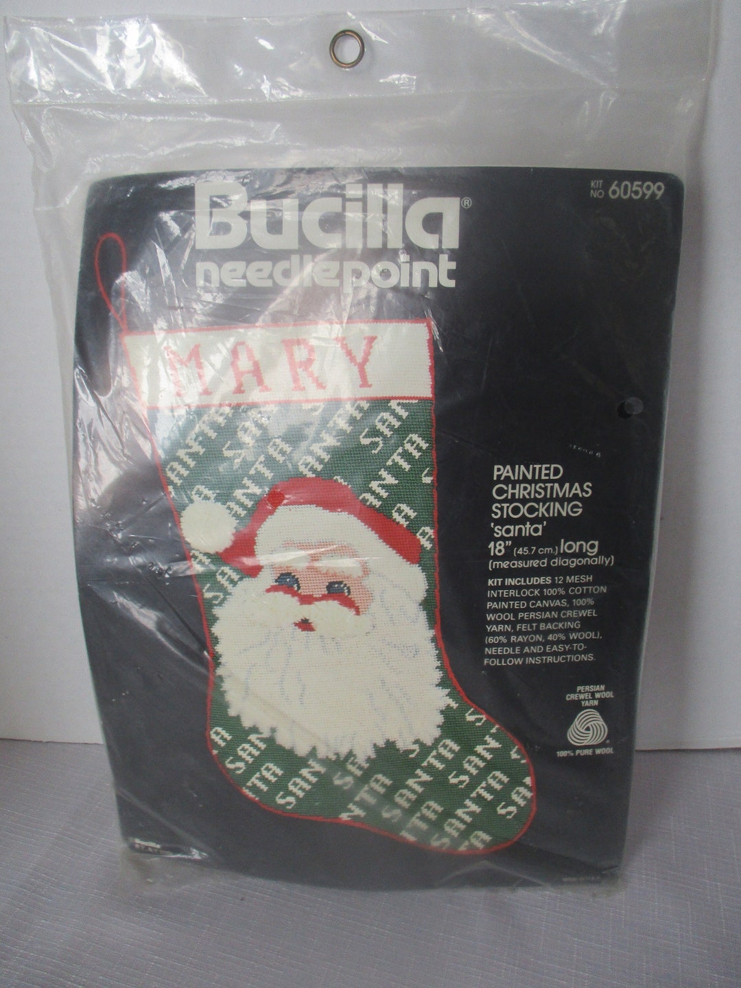 Needlepoint Stocking Kit, Christmas Santa Claus Needlepoint Stocking ...