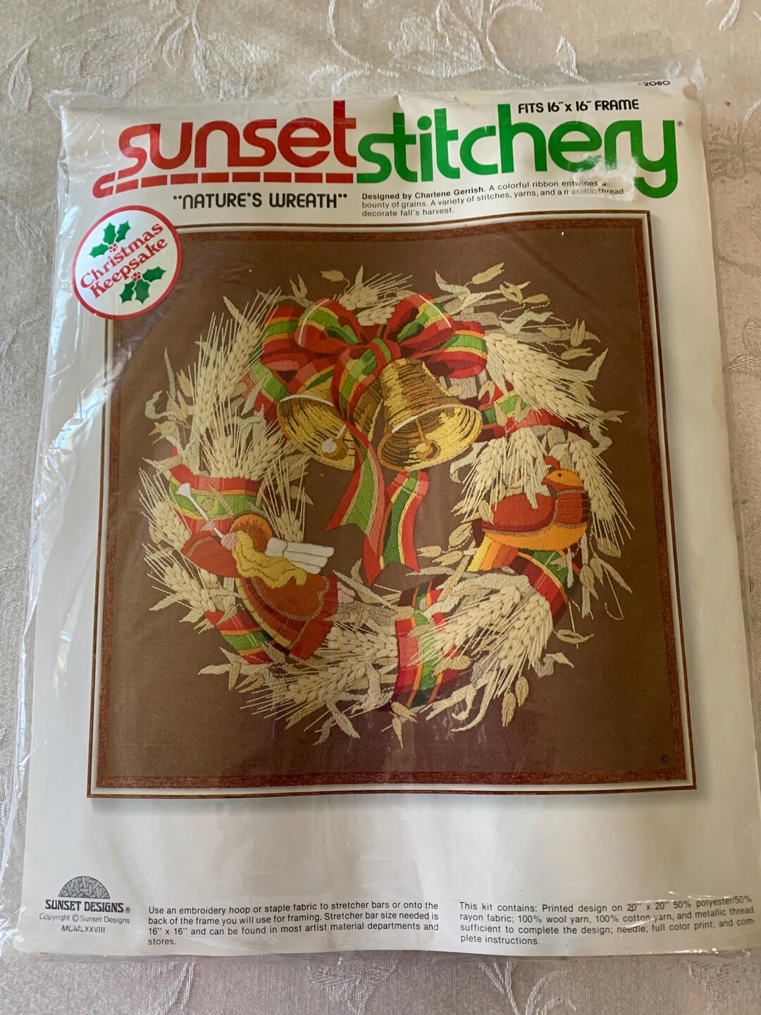 Crewel Kit, Crewel Embroidery Kit, Stitchery Kit, Christmas Crewel Kit ...