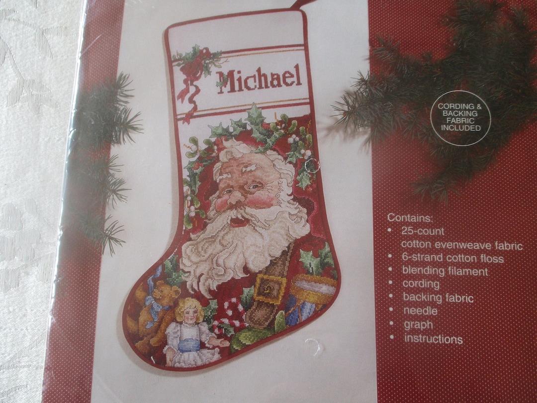 Cross Stitch Stocking Kit, Christmas Counted Cross Stitch Stocking Kit ...